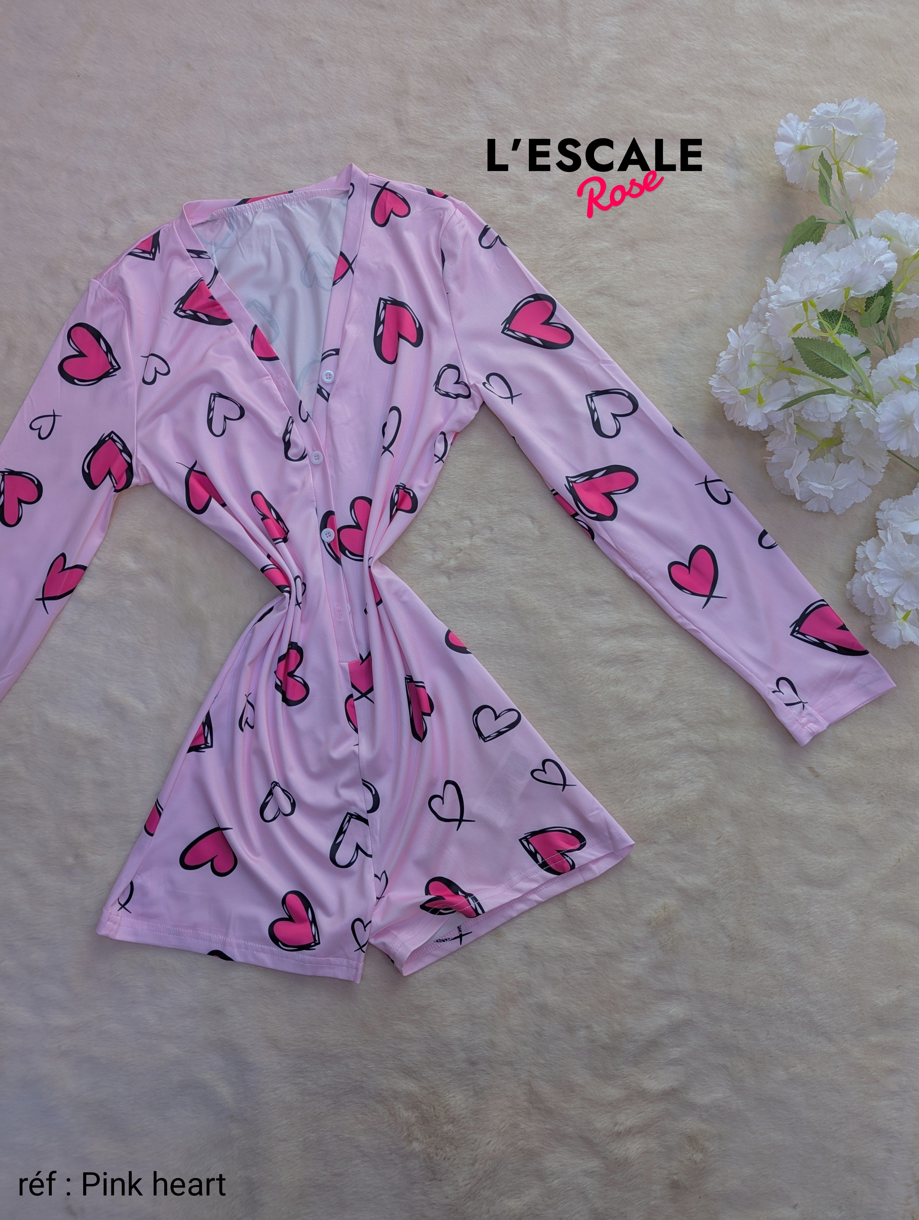 Combi-short Pink heart shein – L'Escale Rose